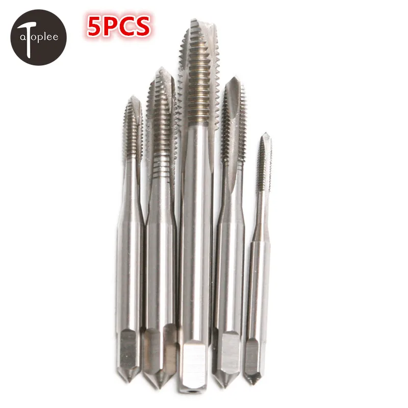 5PCS M3,M4,M5,M6,M8 Spiral Pointed Taps HSS6542 Spiral Fluted Machine ...