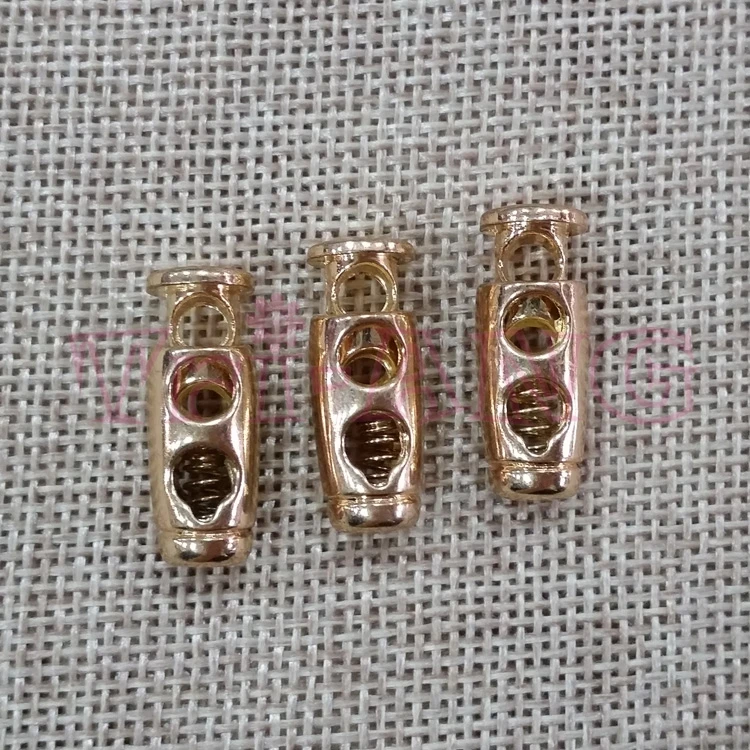 100pcs/lot, Gold Color Metal Spring Cord Lock Rope Spring Buckle Spring ...
