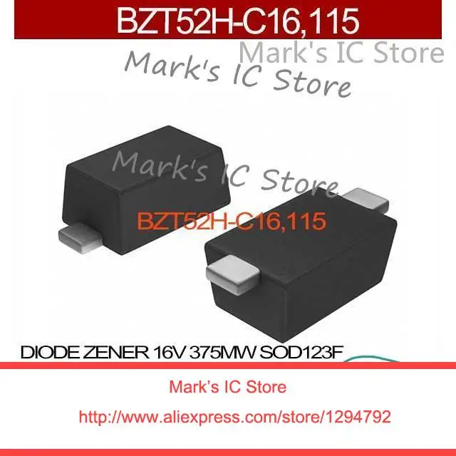 BZT52H C16,115 DIODE ZENER 16V 375MW SOD123F BZT52H C16,1 52H C16 BZT52H C1 52H C16, BZT52H 52H ...