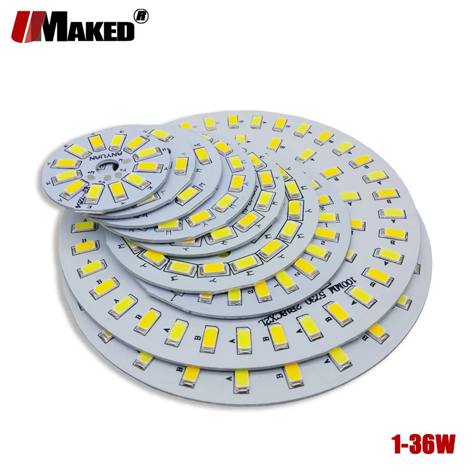 LED PCB SMD5730 조명 소스 램프 패널, 조도 조절식 3 색, 5W, 7W, 9W, 12W, 15W, 18W, LED ...