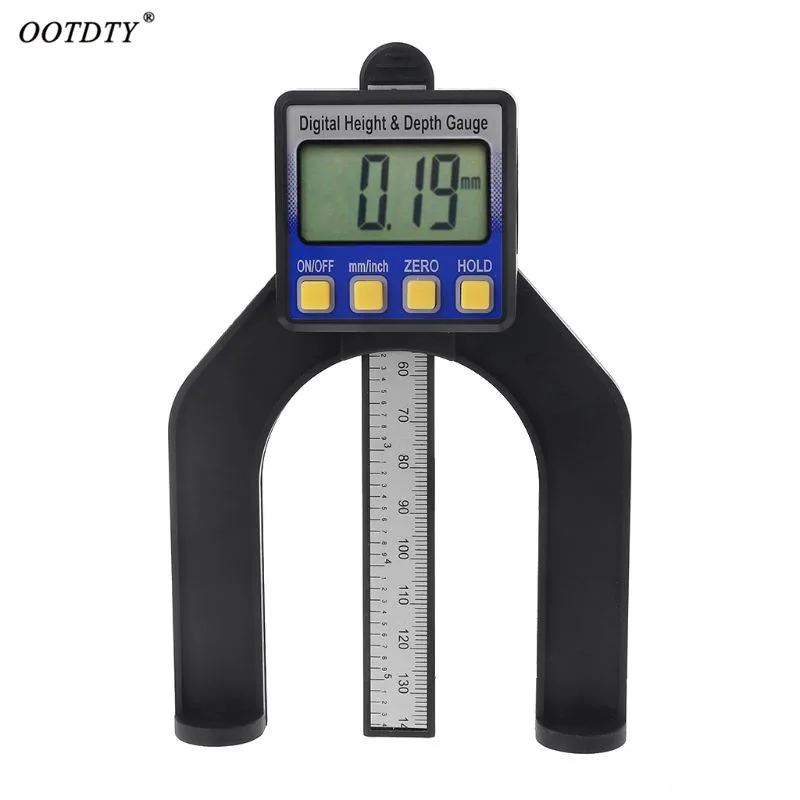 OOTDTY Digital Depth Gauge Digital Tread Depth Gauge LCD Magnetic Self ...