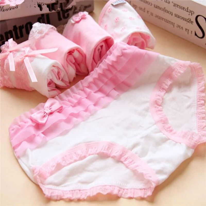 2019 Niñas Ropa interior bragas arco Braguita cintura baja joven ...