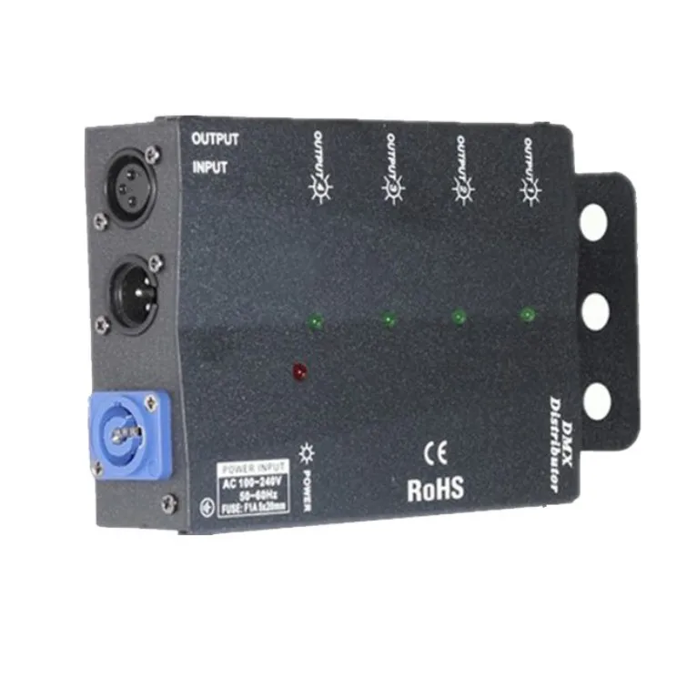4 channels DMX output DMX Splitter & signal amplifier;AC100V 240V input ...