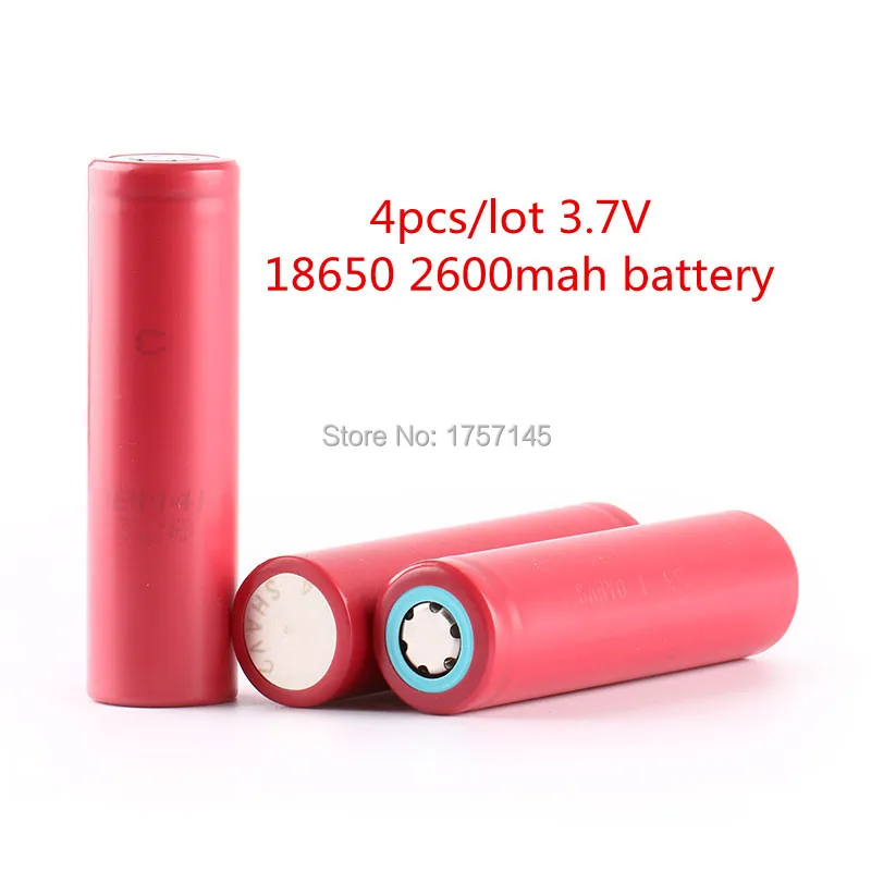 Free Shipping 4PCS/lot Original Sanyo 18650 2600mah 3.7V Li ion ...