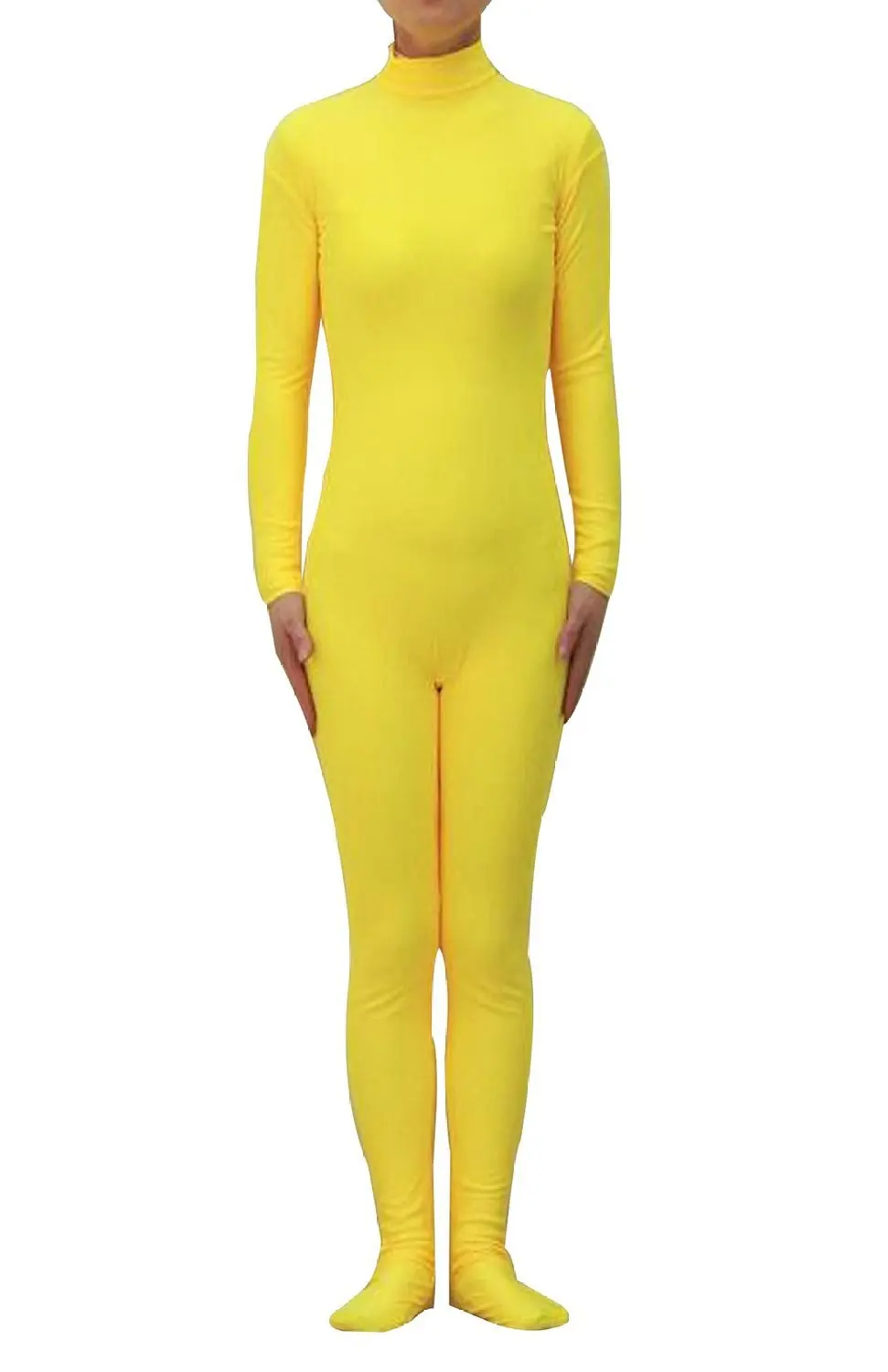 Sexy Fullboby Yellow Zentai Lycra Spandex Combinaison Costume Sexy