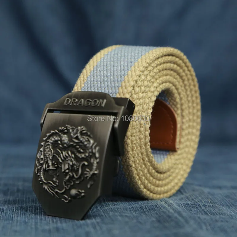 high quality thick outdoor Canvas webbing belts with dragon buckle ...