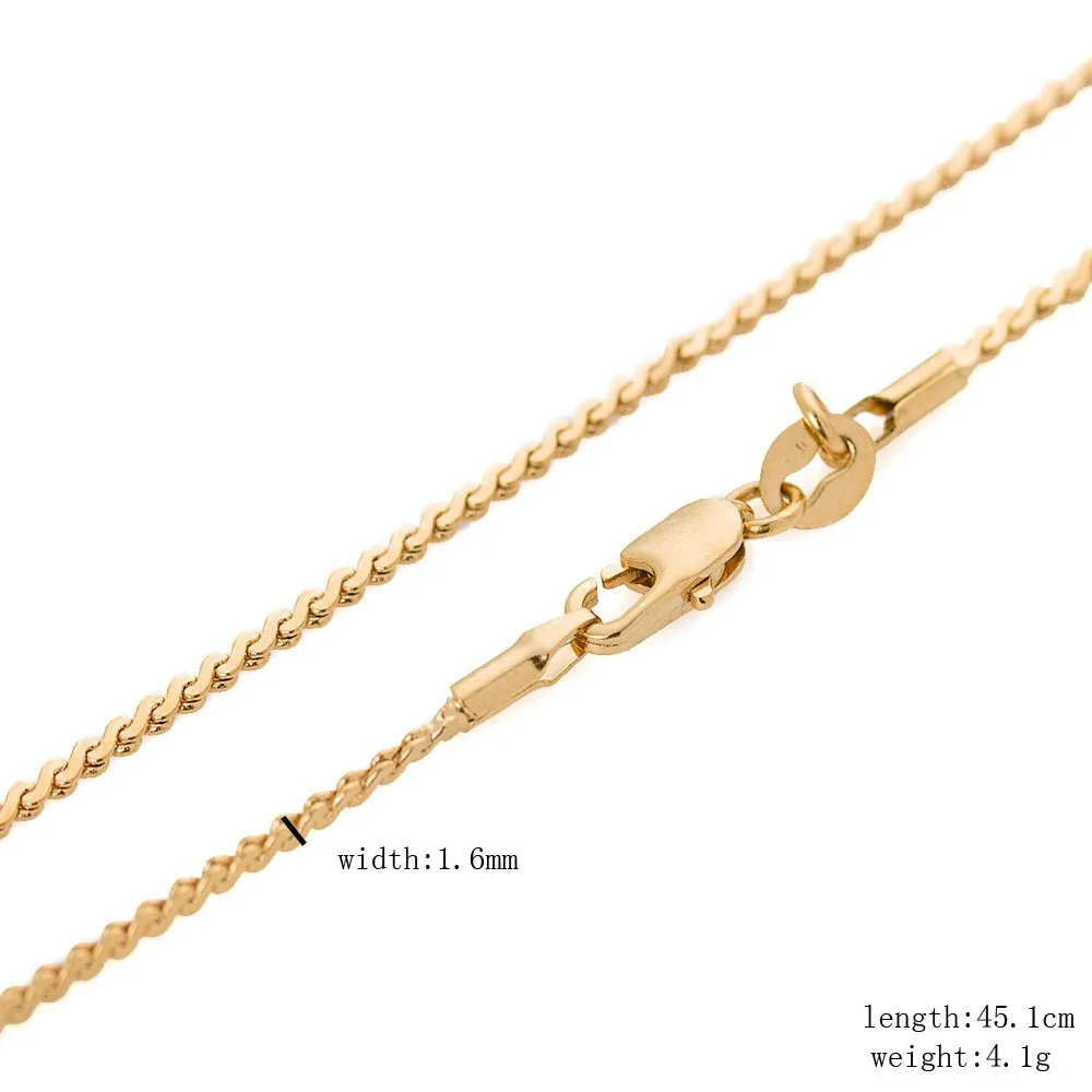 Polished Italian style 45cm Copper real solid figure eight 8 gold chain ...