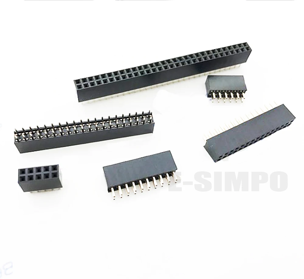 100pcs Female header 2X2/4/5/8/10/15P PH6.35mm double row straight gold ...