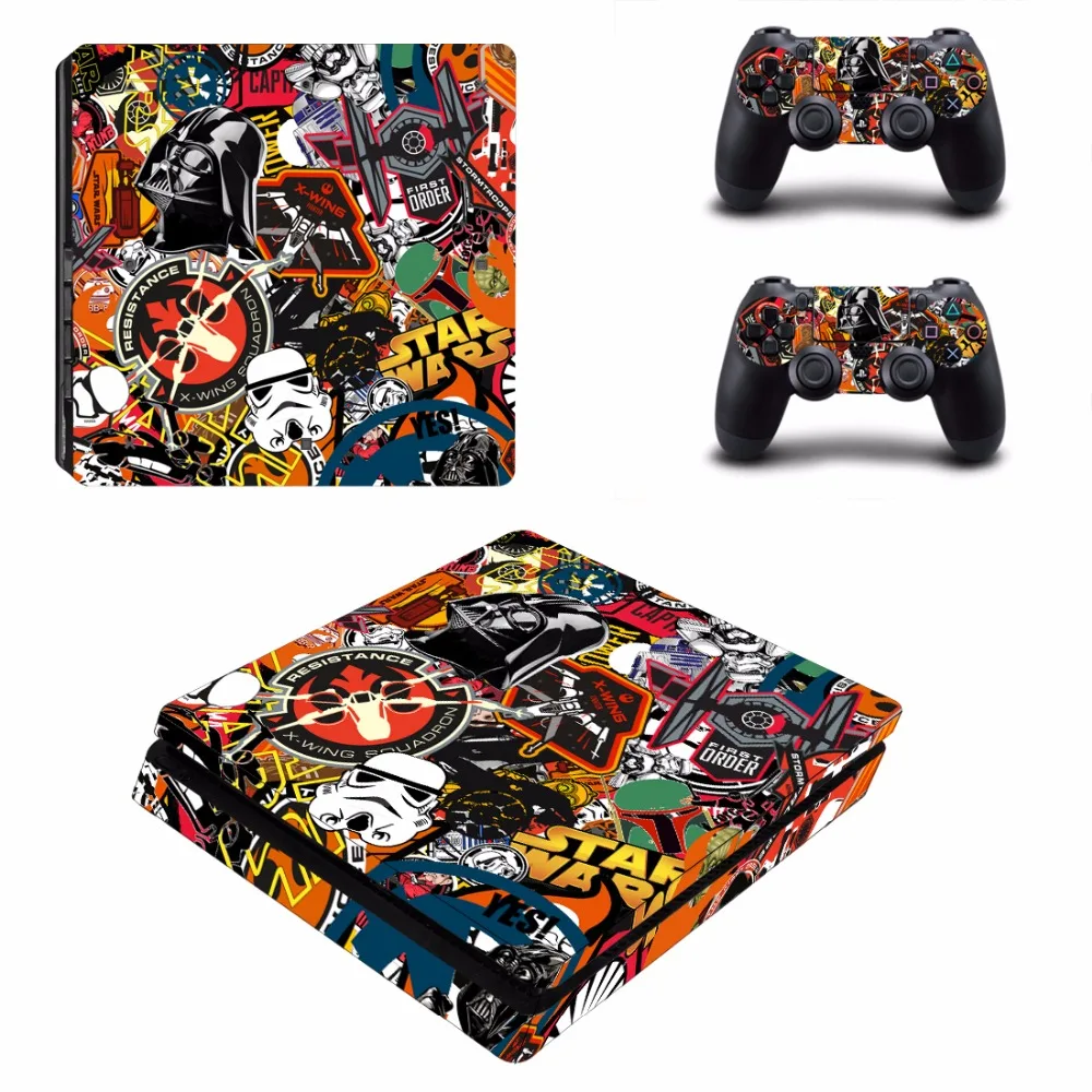 Star Wars Graffiti Skin Sticker for PS4 Slim Console and Controller Set ...