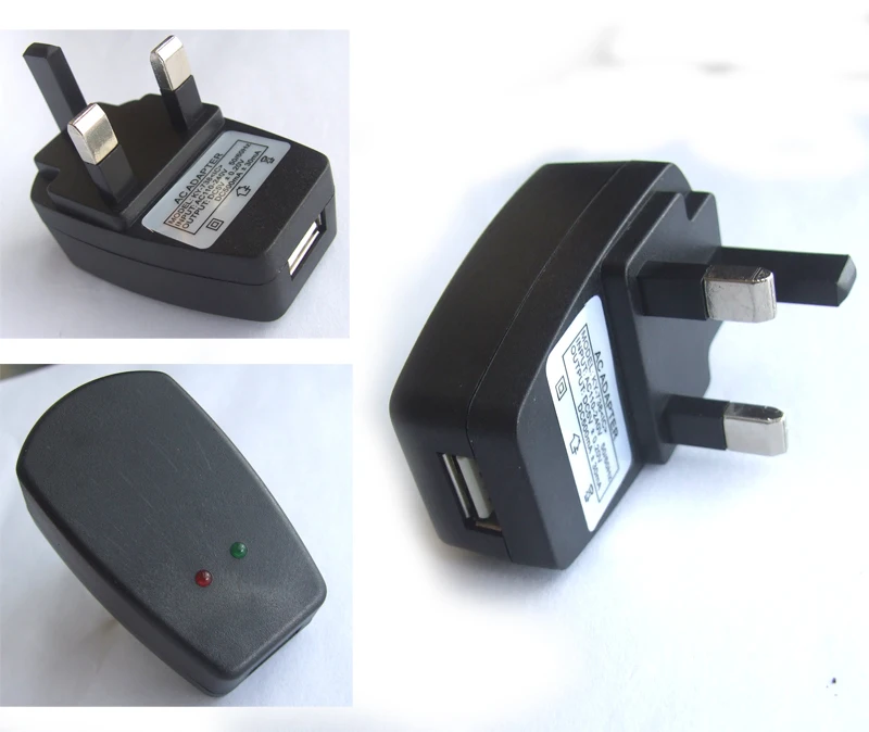 10pcs-Red-green-LED-UK-plug-AC-220V-to-DC-5V-500mA-USB-Power-Charger ...