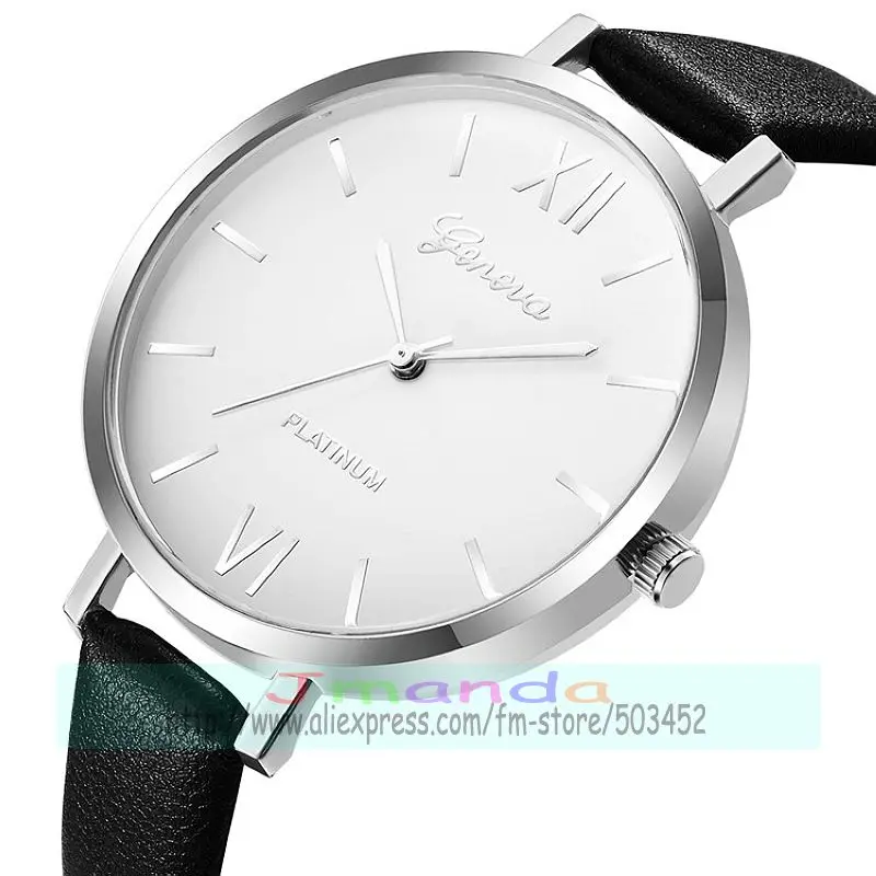 100 шт/партия geneva-601 модный Мини кожаный ремень женские кожа часы ...