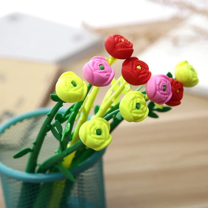 2pcs Creative Cute Flower Gel Pen Stationery Flower Shape Student Gift ...