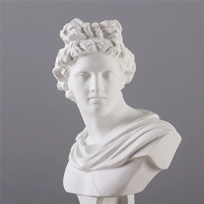 Apollo Head Portraits Bust Gypsum Greek Mythology Adelos Statue Home ...