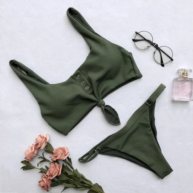 Buy Minimalism Le 2019 Sexy Bikinis Sets Fasten Breast