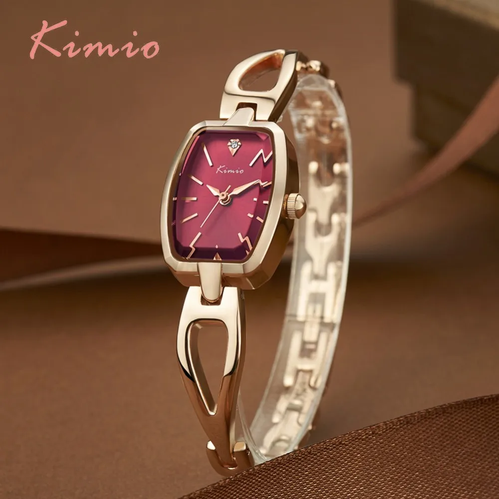 2018 KIMIO Luxury Women Bracelet Watches Retro Tonneau Square Women's ...