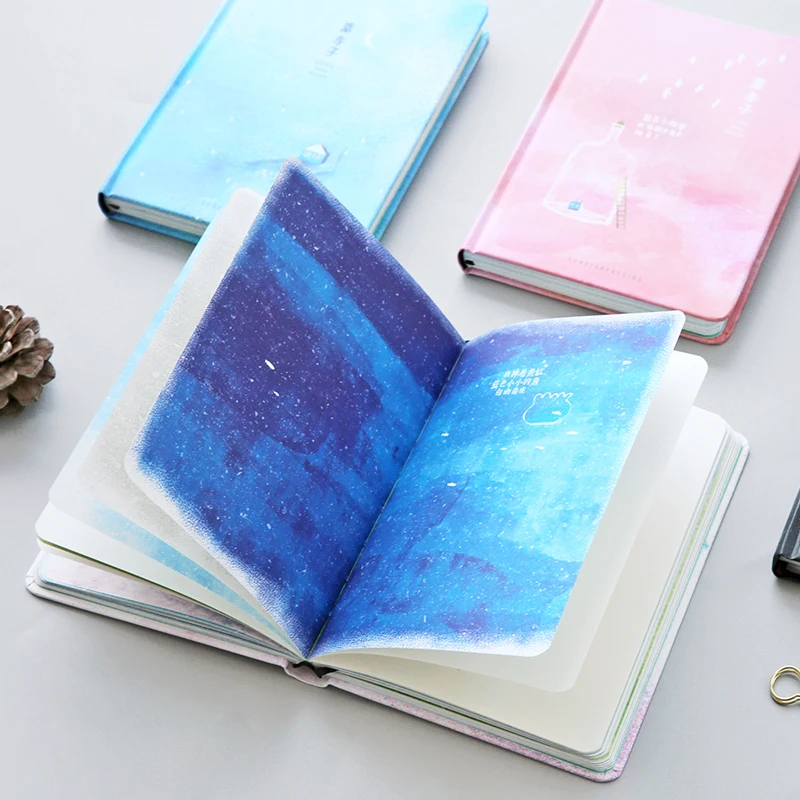 Little Blue House Notebook Hardcover Color Illustrations Diary Creative ...