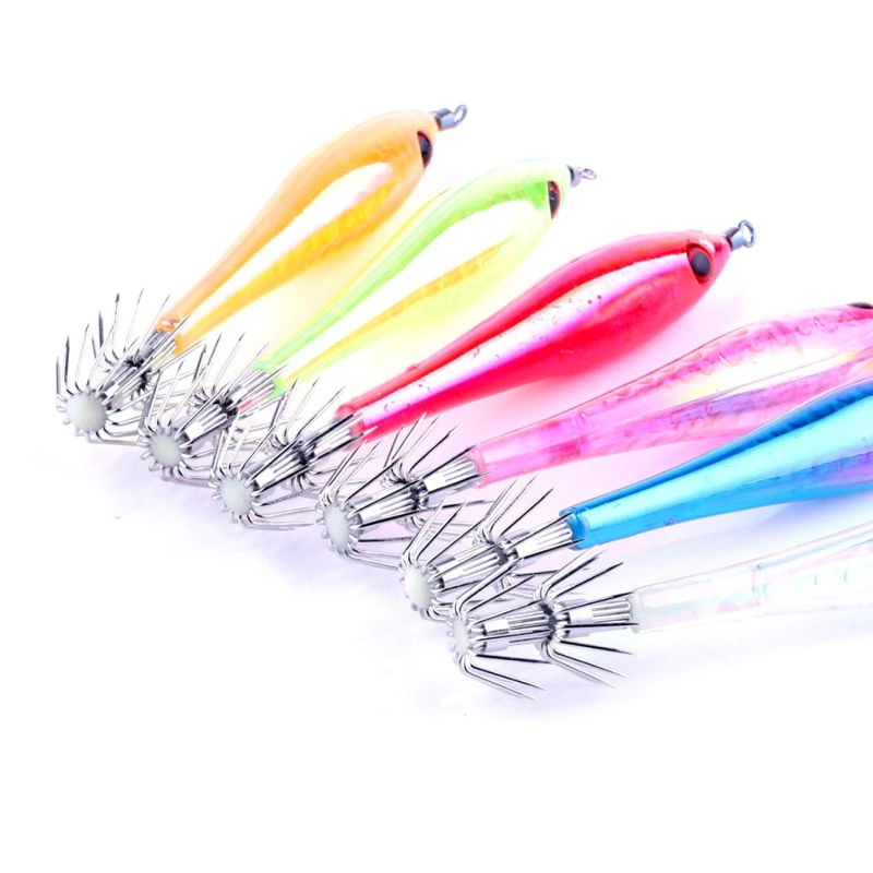 5pcs/bag Fishing Tackle Squid Lure Artificial Wood Shrimp Squid Jigs ...