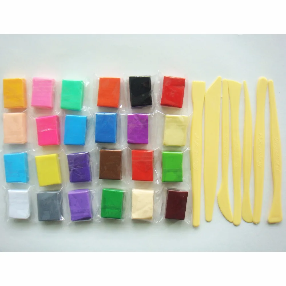 24 different color clay with extra tool ,264g clay,each block with ...