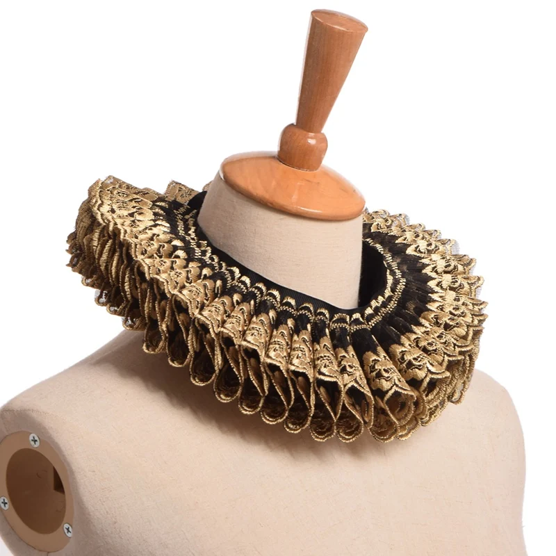 Unisex Adult Vintage Lace Ruffle Elizabethan Collar Retro Gothic ...