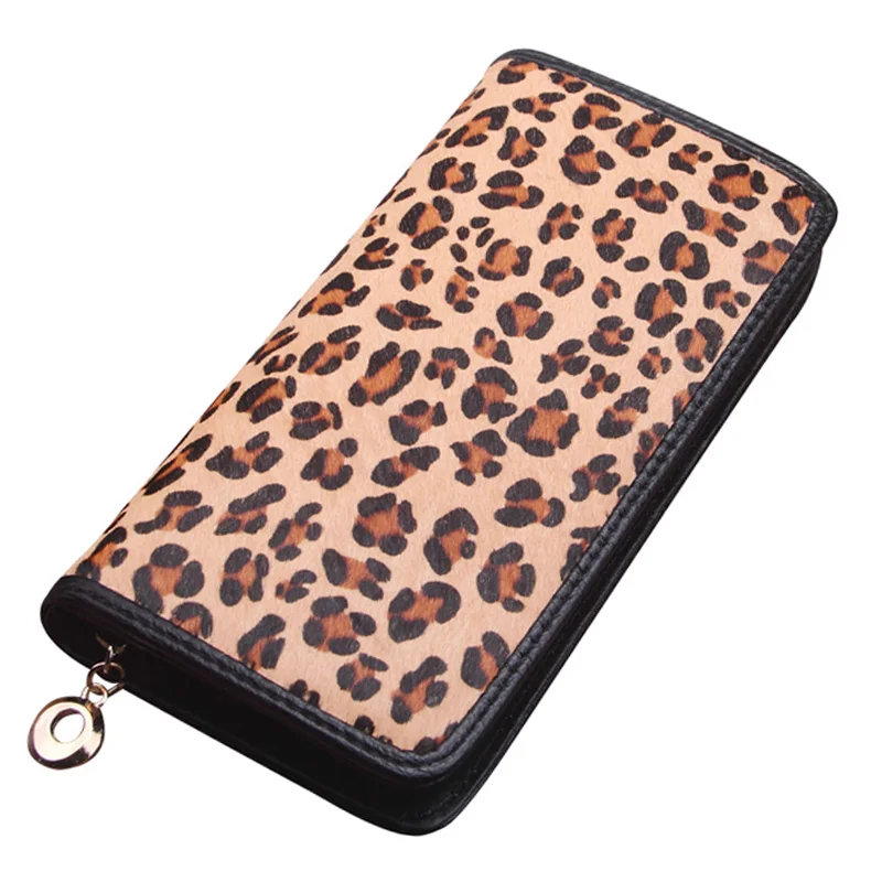 2013 women's wallet long zipper design double faced horsehair leopard ...