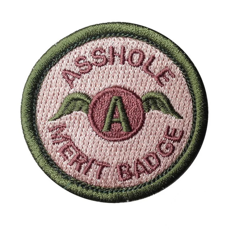 2017 Asshole Merit Badge Embroidered Patch Tactical Morale Badge 6 3cm