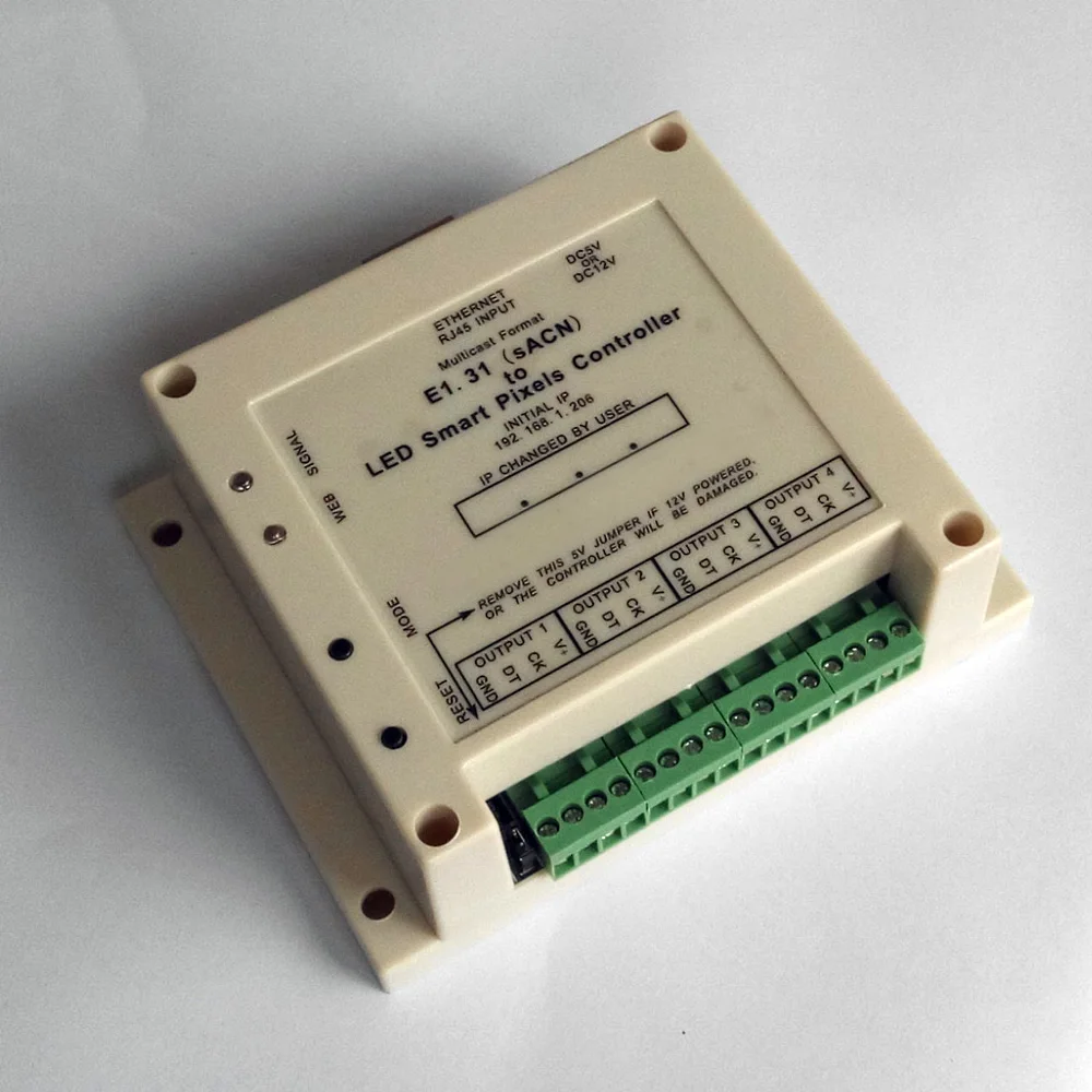 Multicast E1.31 (sACN) to LED Pixel Controller, perfect for Madrix with 5V or 12V WS2811, WS2812 ...