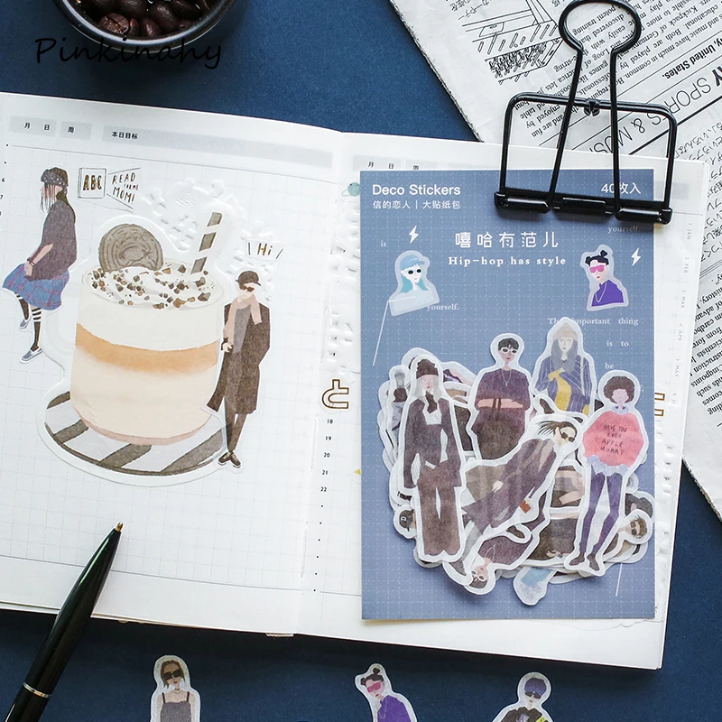 Fashion Girl Diary Sticker For Stationery Scrapbooking Supplies Diy ...