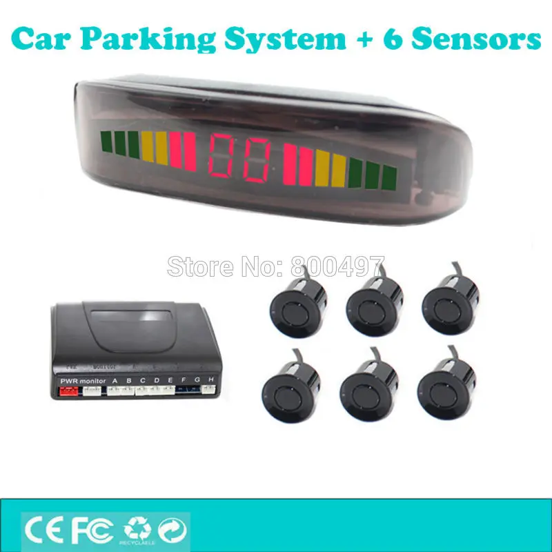 Car Parking Assistance System with 6 Parking Sensors Colorful LED ...