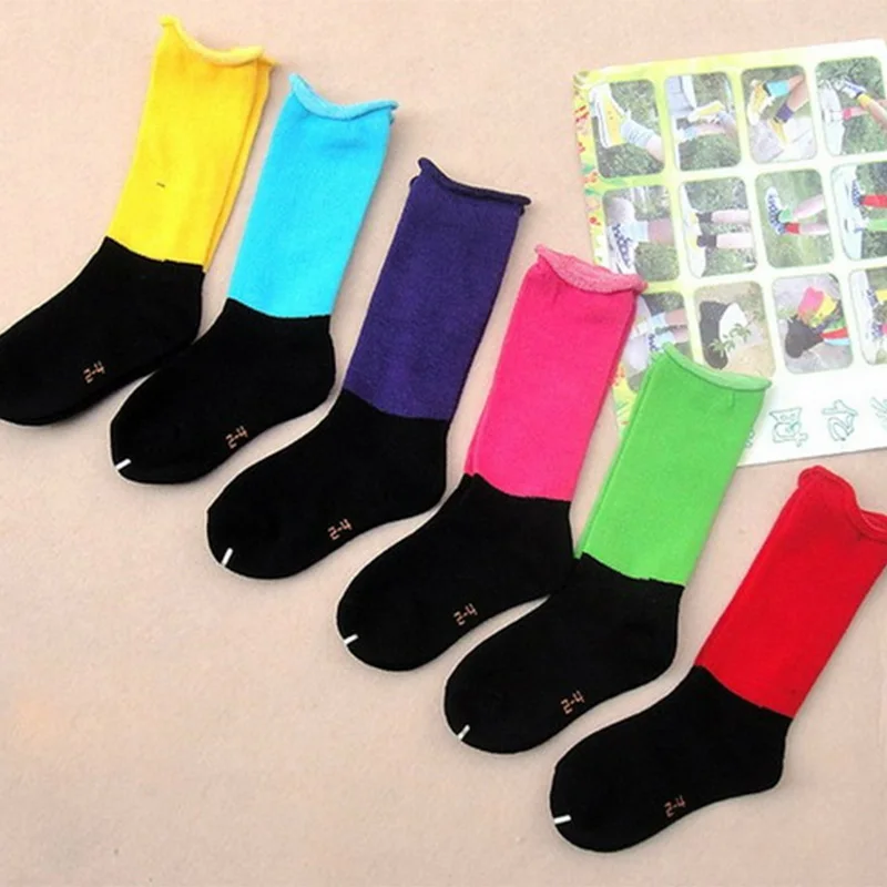 Muchachos de Los Bebés del Color Del Caramelo Flojo Cuff Calcetines ...