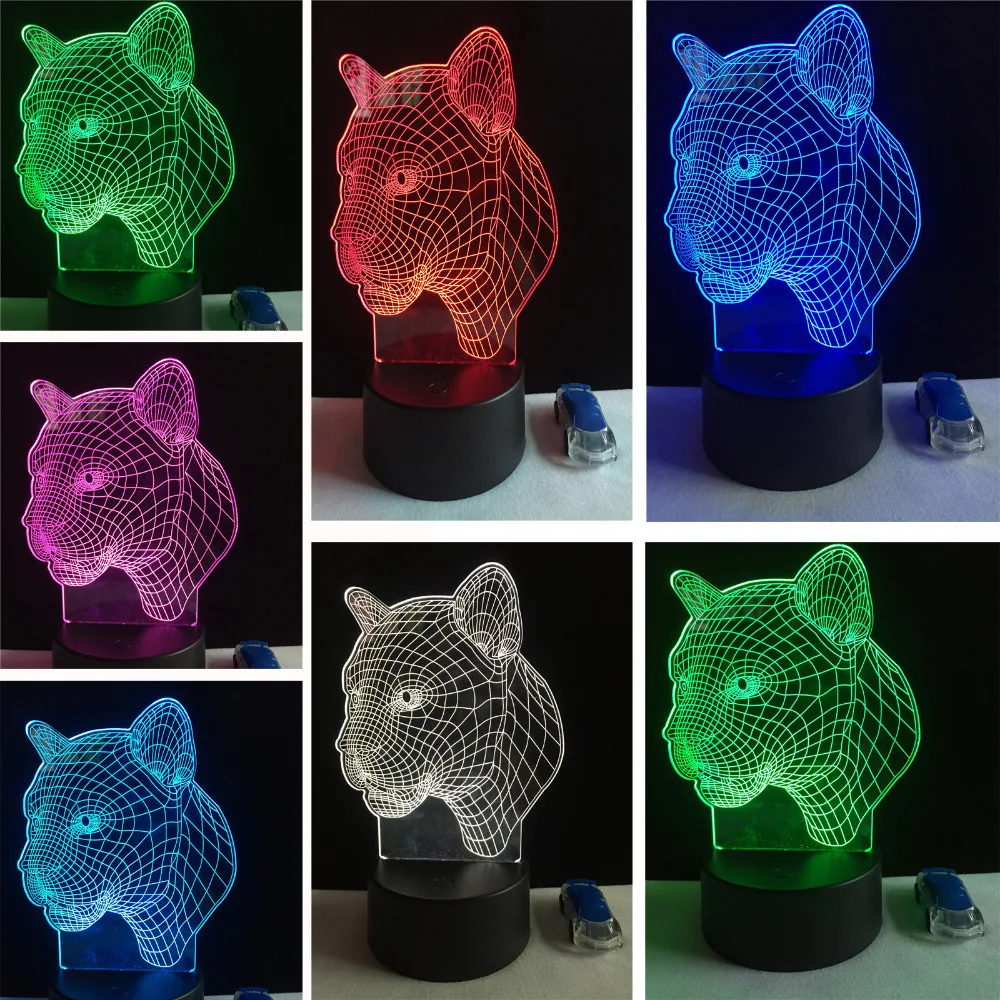 Hot Sale Trendy Colorful LED Night Lights Leopard Head Sensor Lights ...