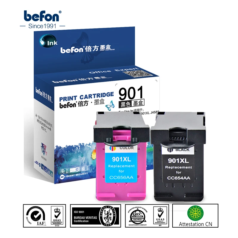 befon Re-manufactured 901XL Cartridge Replacement for HP 901 Ink ...