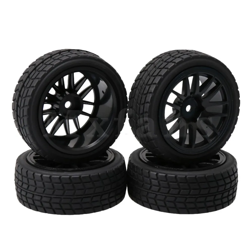 Mxfans 6.6x2.6cm Black Plastic 6.6cm Dia 14 Spoke Wheel Rims Square ...