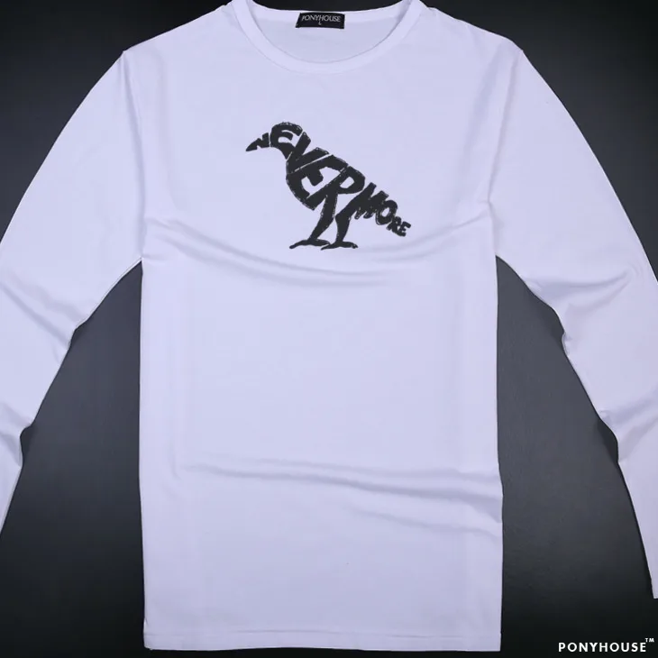 GGU BUU FAX RGH EDGAR ALLEN POE NEVERMORE THE RAVEN LONG SLEEVE T SHIRT ...