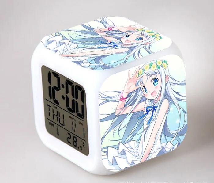 Japanese Anime AnoHana ED HD AMV LED 7 Color Flash Digital Alarm Clocks ...