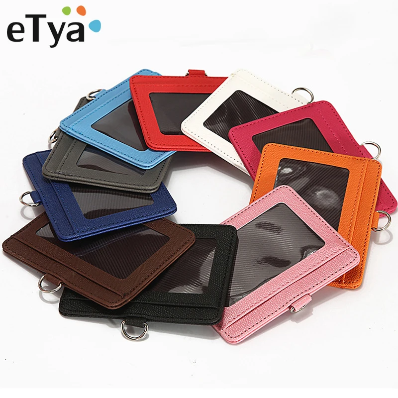 eTya New PU Leather Men Women Business ID Card Holder Wallet Fashion ...