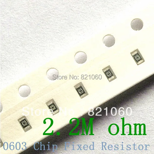 0603 2.2 M ohm 5% Resistor 1608 2M2 225 resistencia Chip (500 Unids ...