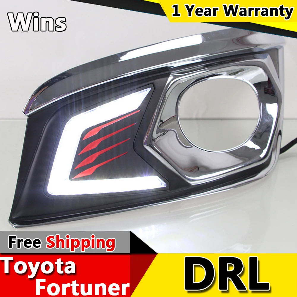 Fortuner LED DRL Toyota New Fortuner DRL 주간 러닝 라이트 신호 자동차 안개 램프 자동차 ...