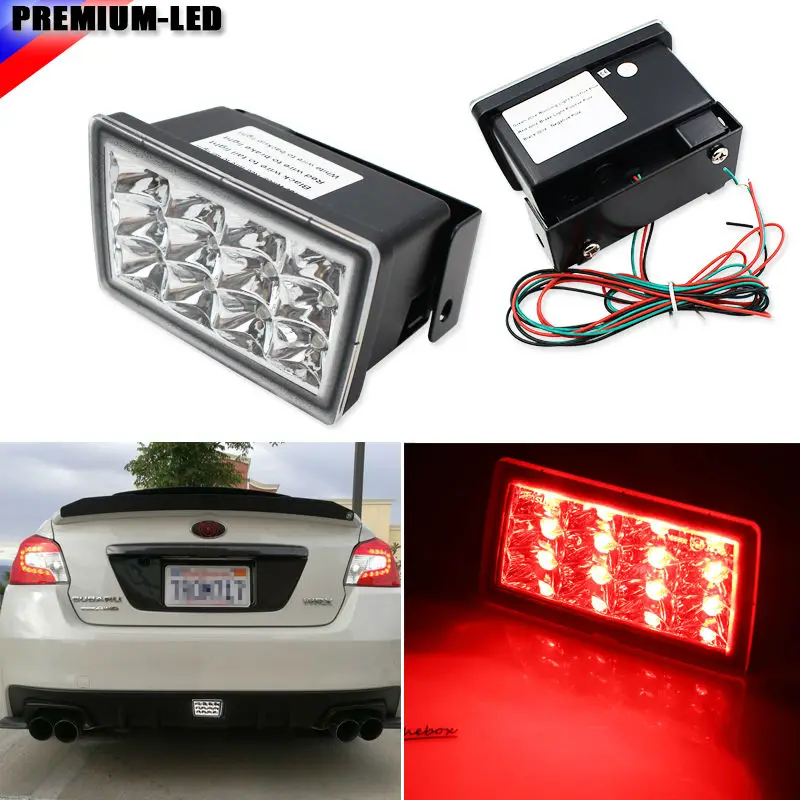 iJDM Clear Lens F1 Style LED Rear Fog Light Kit For 2011 up Subaru WRX ...