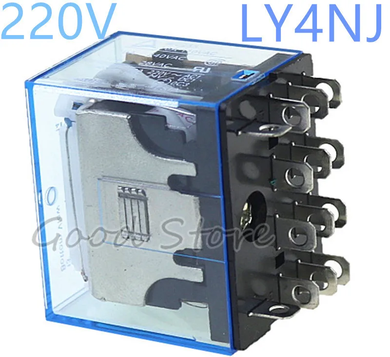 1pcs LY4NJ 220V AC DC Power Relay HH64P LY4N J Miniature Relay 4PDT 4NO ...