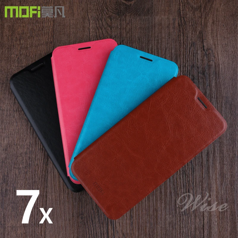 For HUAWEI Honor 7X Case Cover MOFI For huawei Mate SE PU Leather Flip ...