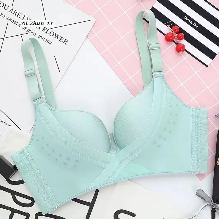 AZE Bras set Pattern Newly Added Nothing Trace Gather Together Adjust ...