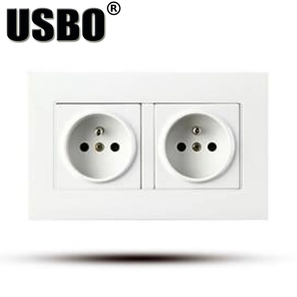 White 250V 16A CE Certification European standard two-mounted grounding ...