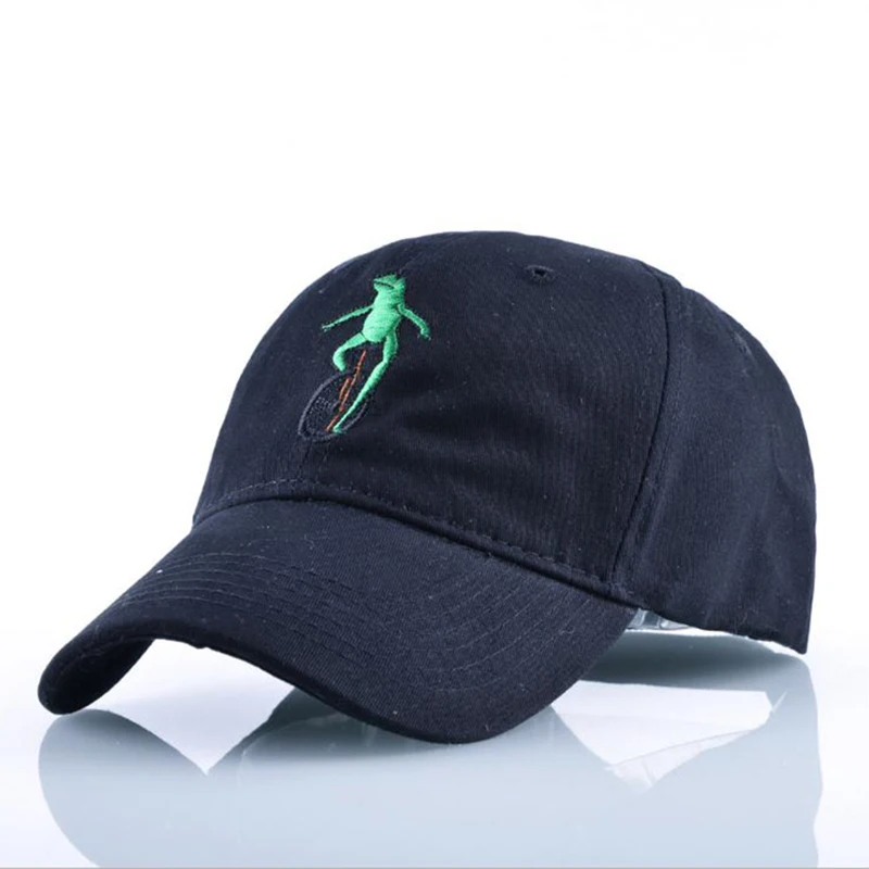 OOMKINGLI New Dad Hat Cotton frog embroidery baseball cap Crazy Rick ...