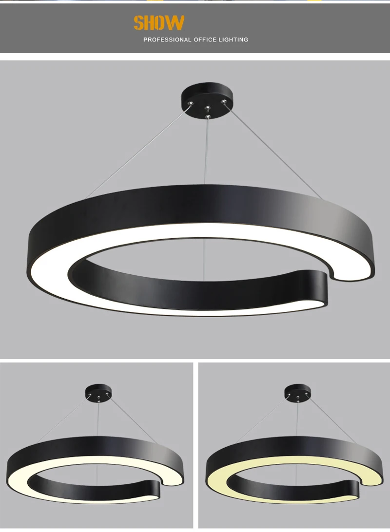 Round Ring LED Pendant Lamps Industry Style Aluminum Ceiling Lights ...