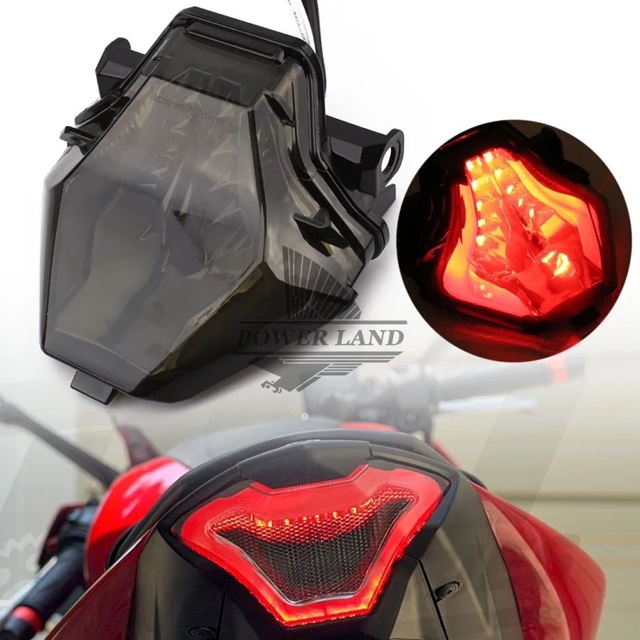 Motorcycle Smoke Lens LED Integrated Brake Stop Warning Taillight+Turn ...