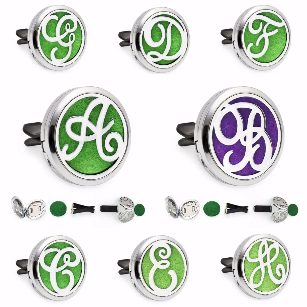 Letter Alphabet Diffuser Locket Removable Car Vent Clip Essential Oil ...