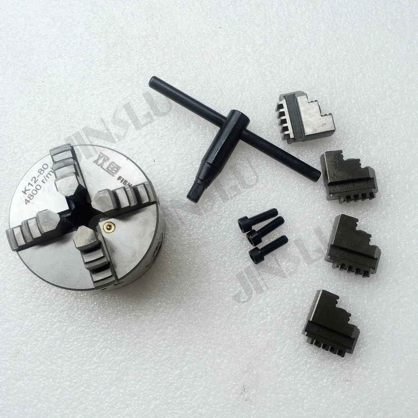 Self centering 4 Jaws Lathe Chuck K12 80 3" inch 80mm Machine Tool ...