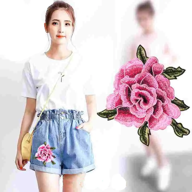 1pcs 3d Embroidered Flower Clothes Patches Diy Sewing Clothing