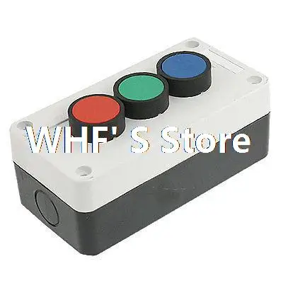 Green Red Blue Round Cap Momentary 2NO 1NC Push Button Switch AC 400V ...