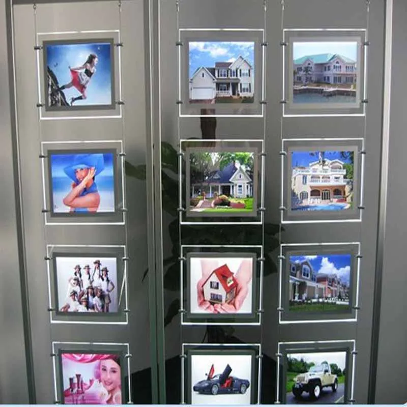 (4 Unit/ Column) A3 Single Sided Cable & Rod Picture Display Systems ...